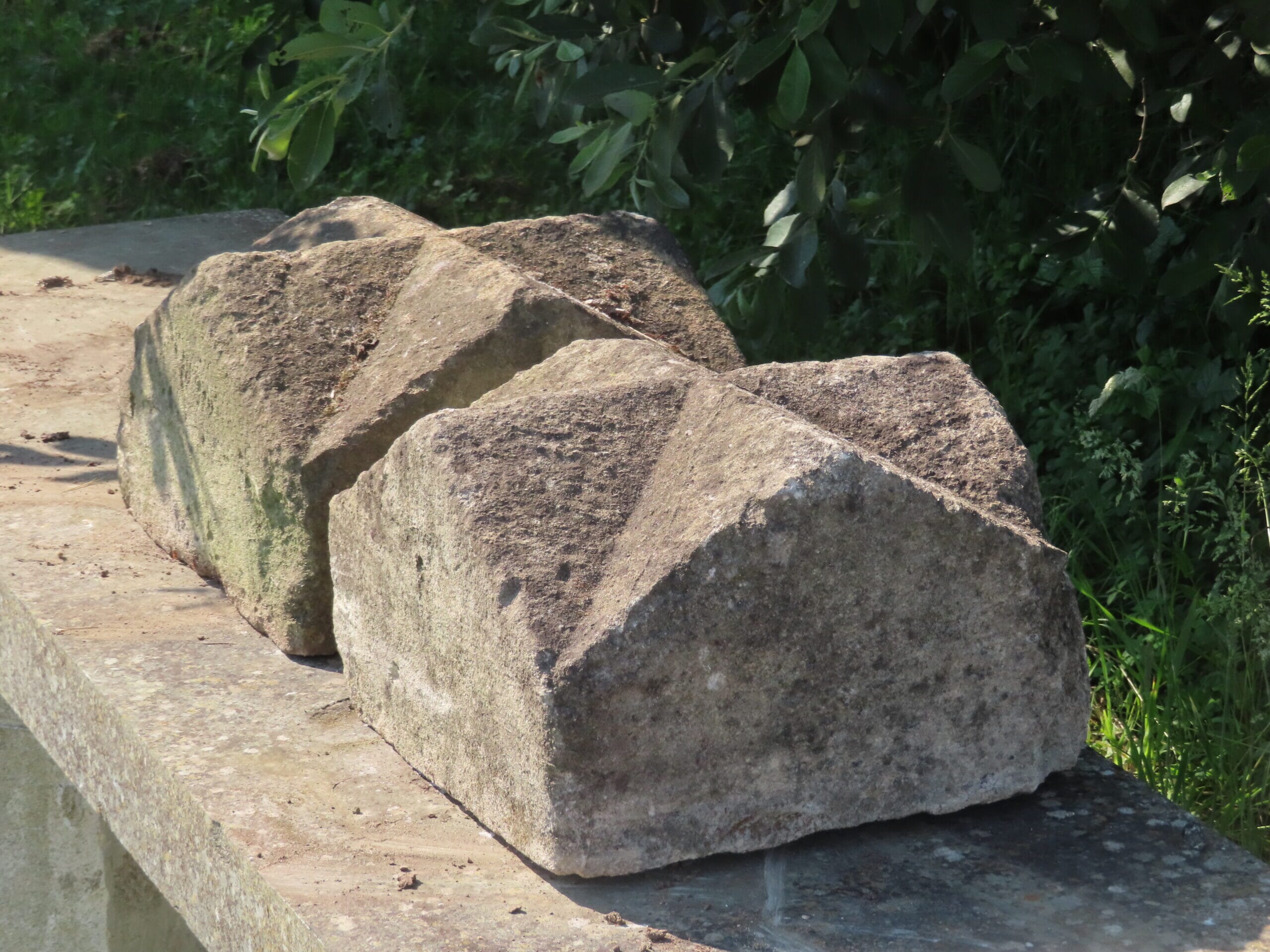 Antique stone pier caps | Lichen Garden Antiques